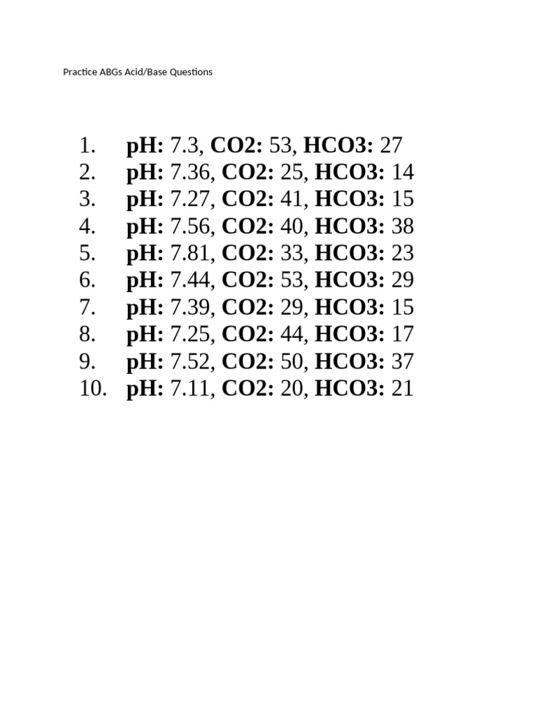 Practice ABGs Problems | PDF