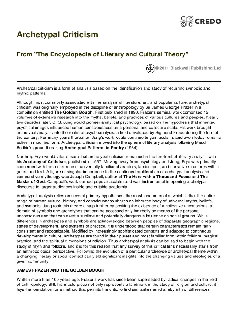Understanding Archetypal Criticism | PDF | Archetype