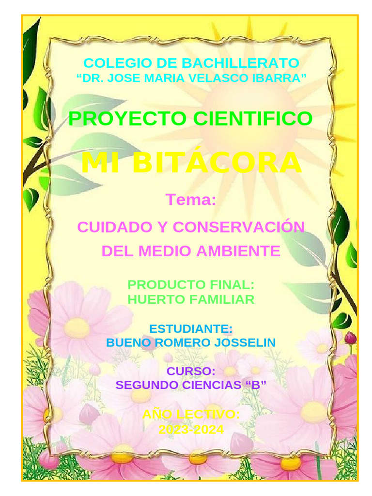 Caratula Proyecto Cientifico | PDF