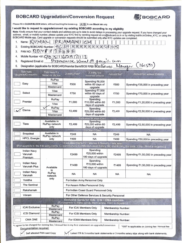Credit Card Upgradation - Kunal Pramanick | PDF | Credit Card | Visa Inc.