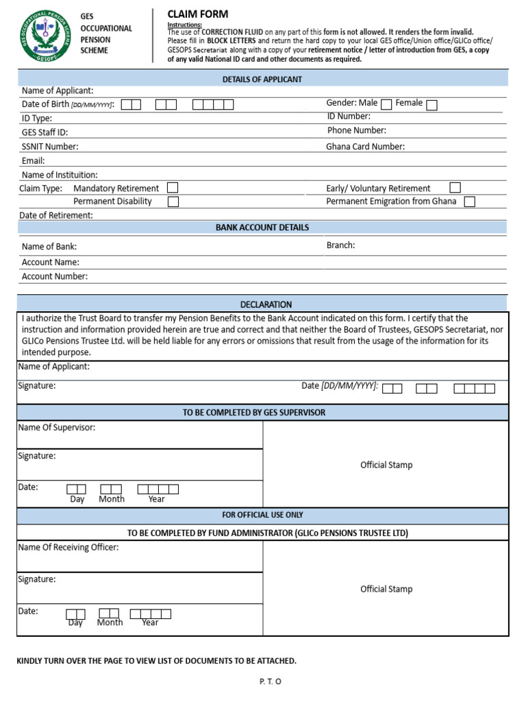 GESOPS Retirement Withdrawal Form | PDF | Identity Document | Pension