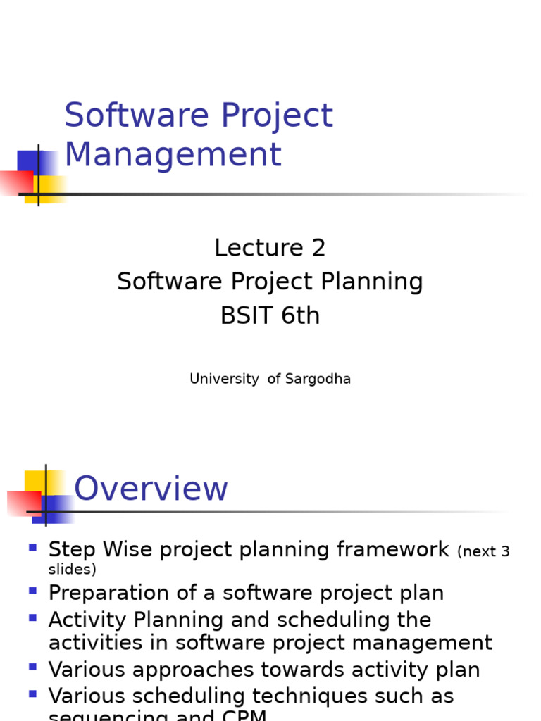 Week 6 Software Project Planing | PDF | Project Management | Computing