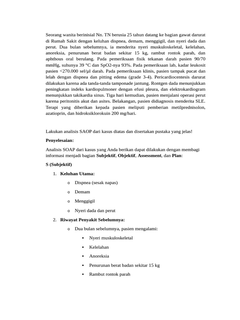 Analisis Kasus SLE dengan Komplikasi | PDF