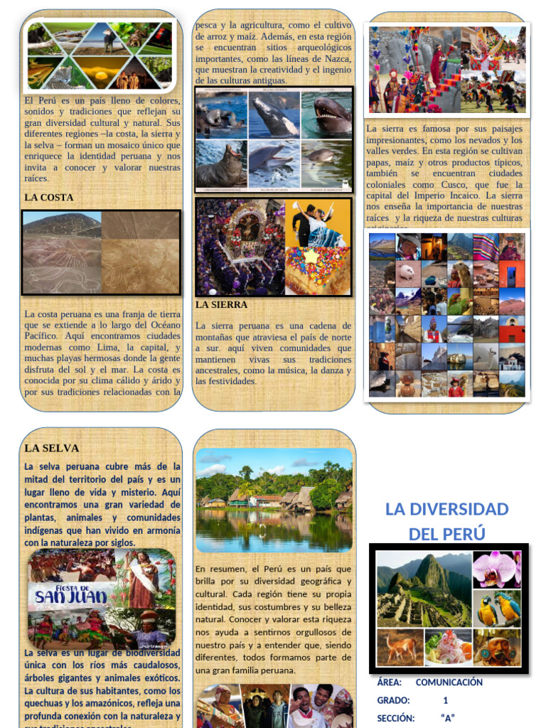 Triptico - Diversidad Del Péru - Karolain | PDF | Perú