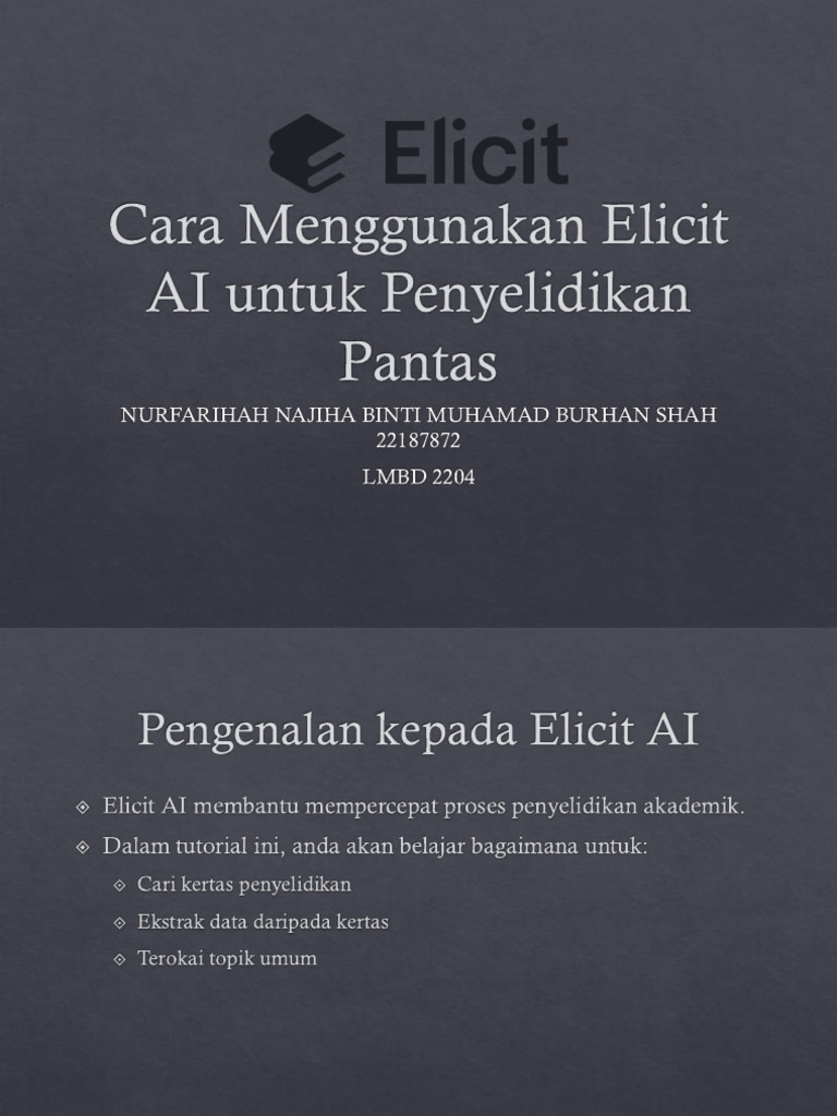 Tutorial Elicit AI Bahasa Melayu | PDF