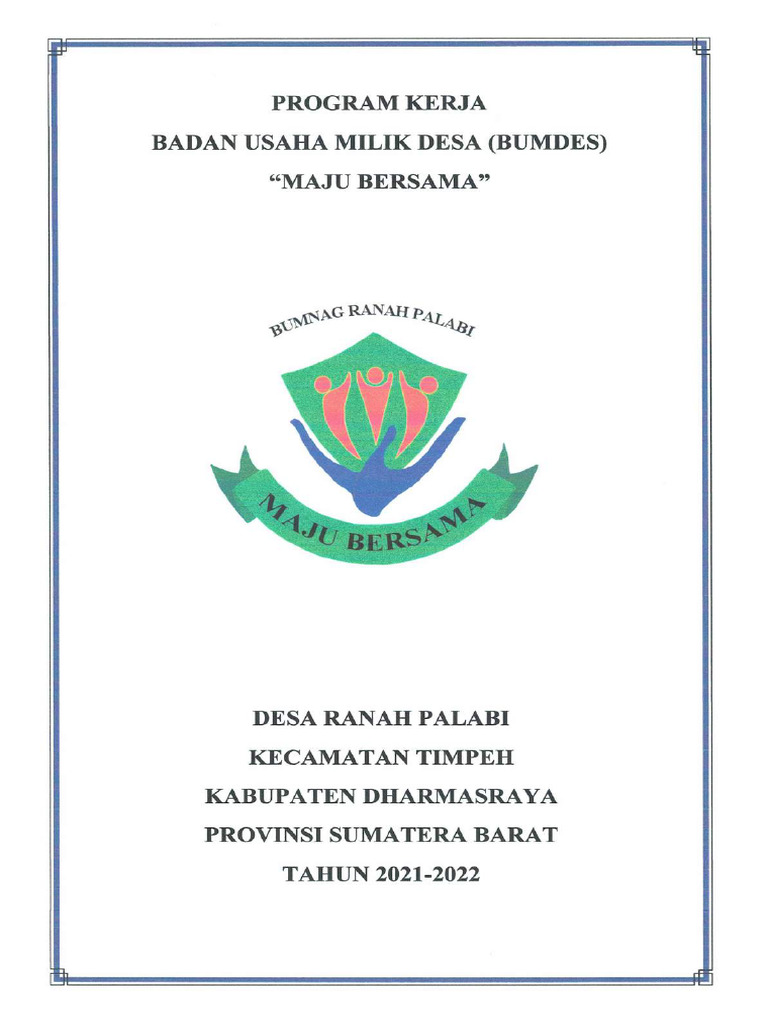 Program Kerja Bumdes Maju Bersama | PDF