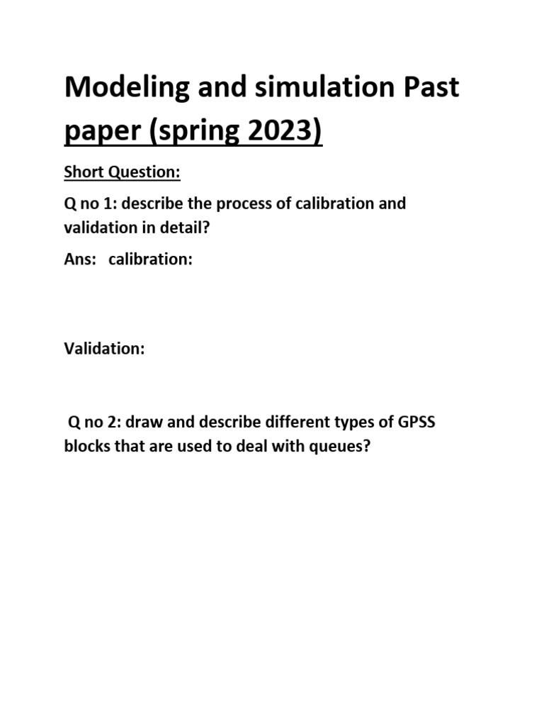 Modeling and Simulation Exam Insights | PDF | Simulation | Applied ...