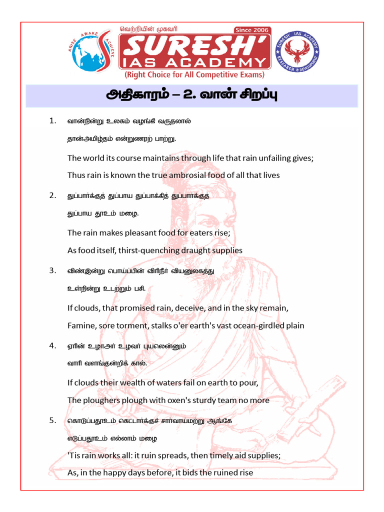Vaan Sirappu: Thirukkural Insights | PDF