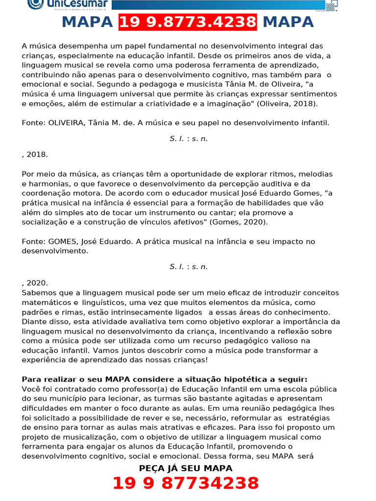 Mapa Mapa: S L S N | PDF | Pedagogia | Pré-escola