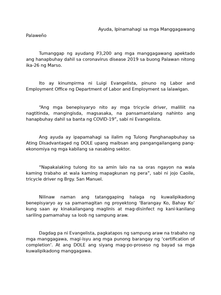 News Writing (Filipino) | PDF