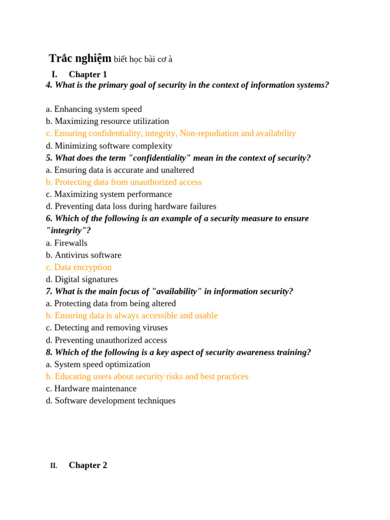 Trắc nghiệm - ATTT | PDF | Security | Computer Security