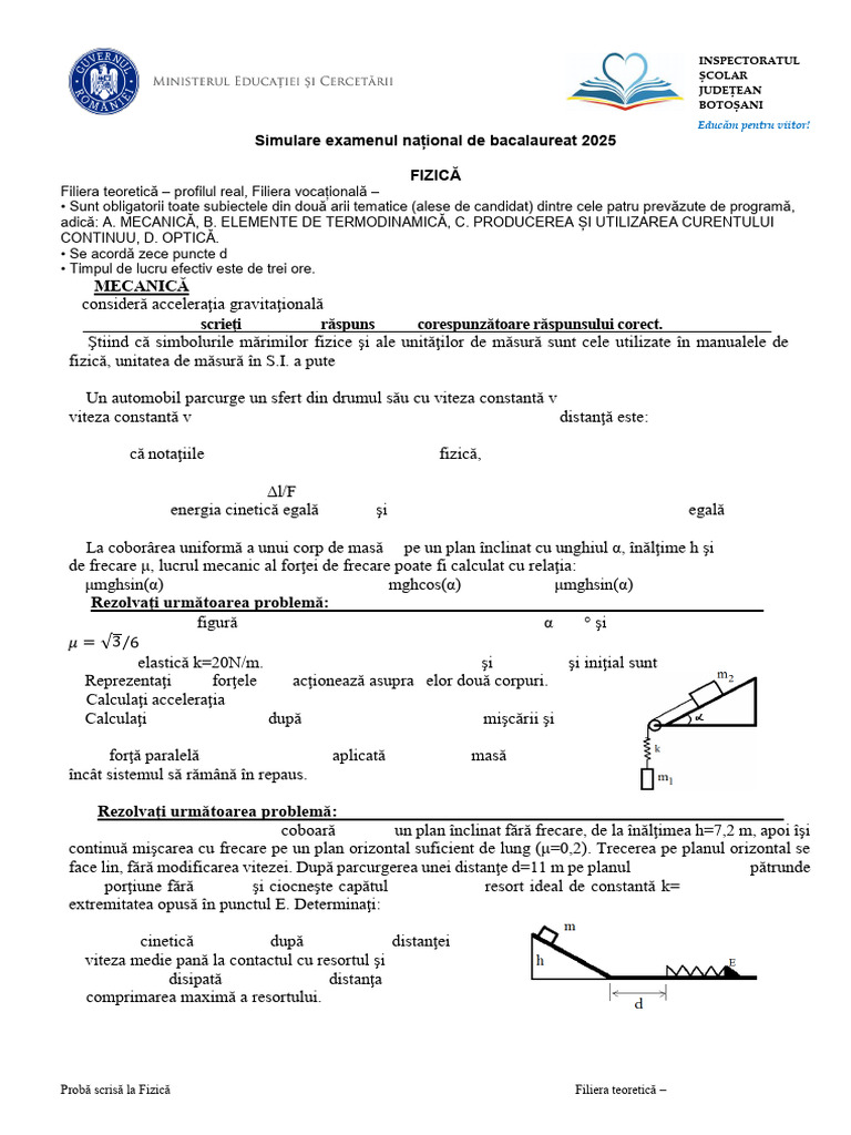 TEORETIC SUBIECT Varianta 1 | PDF