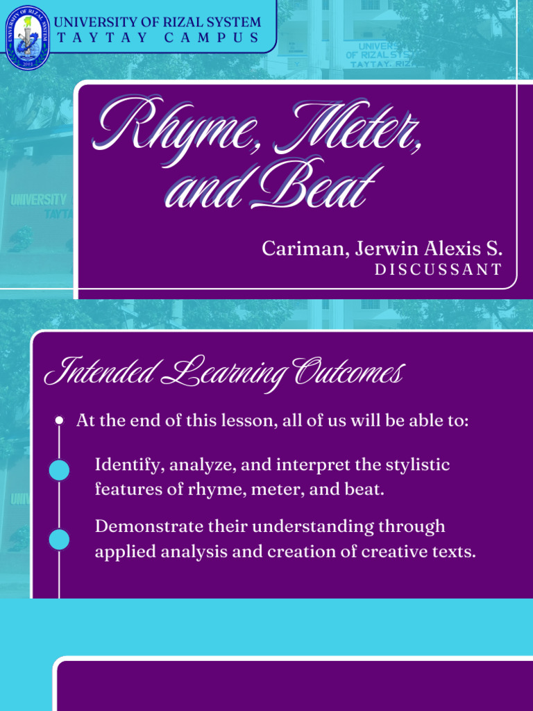 Rhyme, Meter and Beat - 20250501 - 084914 - 0000 | PDF | Metre (Poetry ...