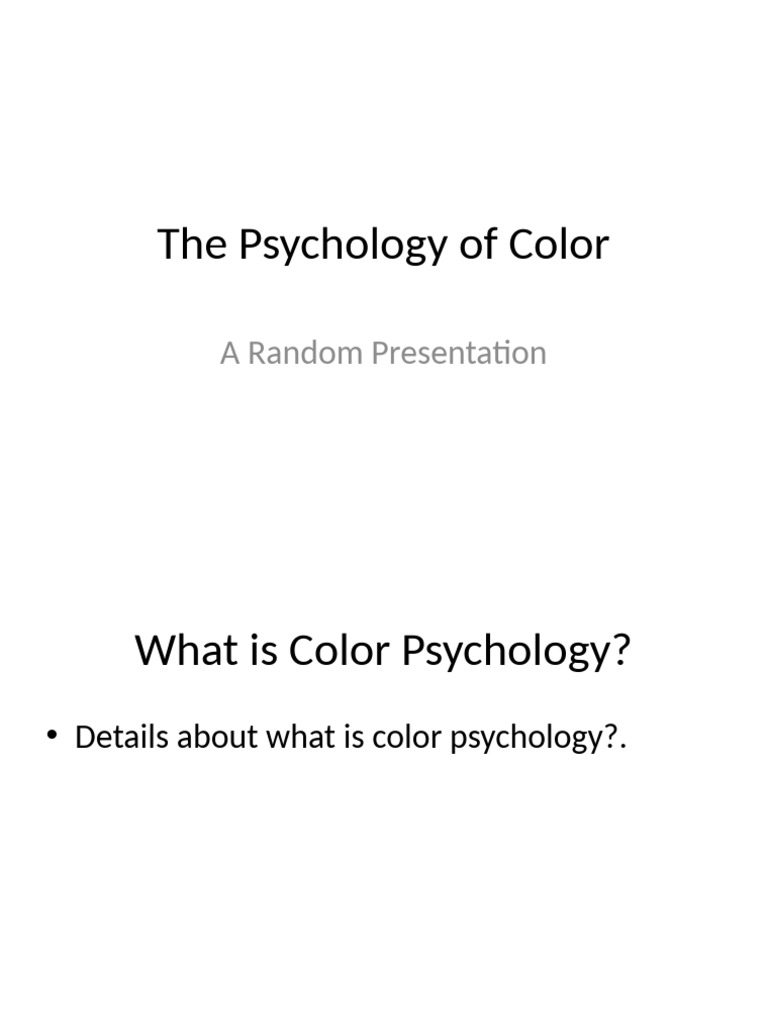 The Psychology of Color | PDF
