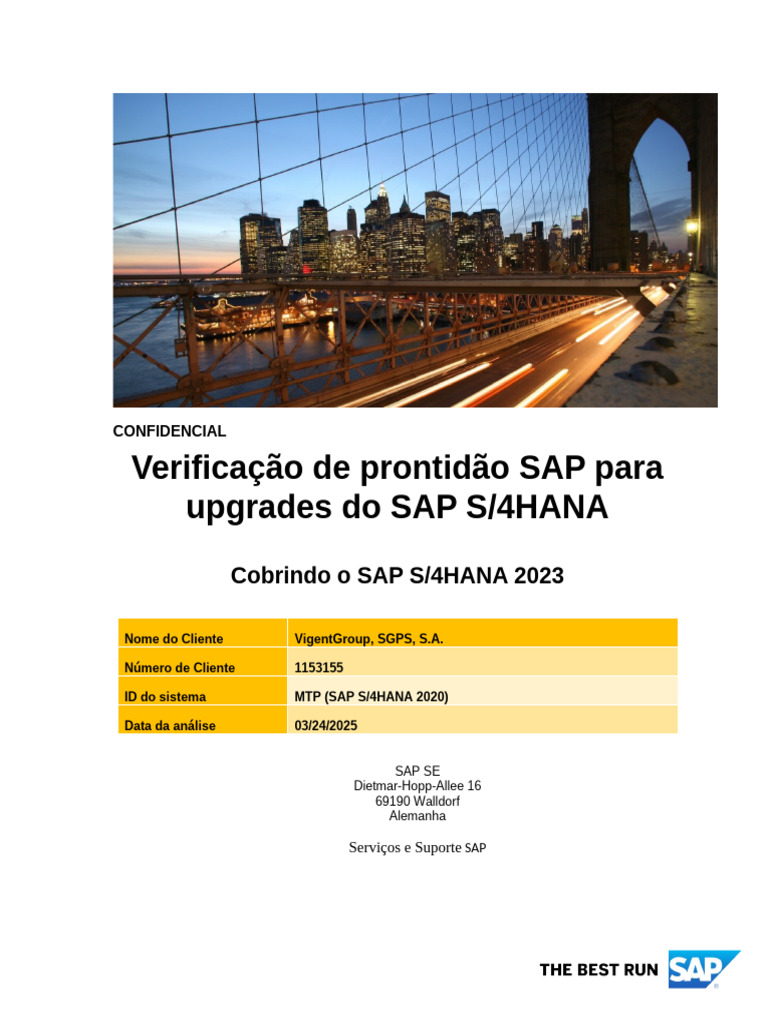 PT SAP Readiness Check For SAP S4HANA Upgrade | PDF | Bancos de dados | Contabilidade