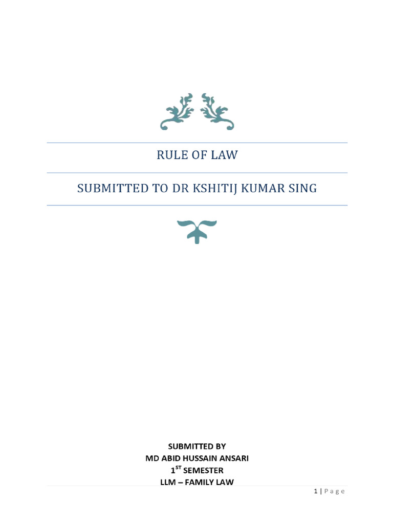 Rule of Law - Comparative Public Law | PDF
