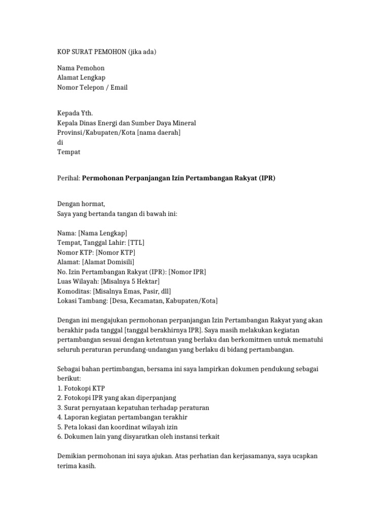 Permohonan_Perpanjangan_IPR (1) | PDF