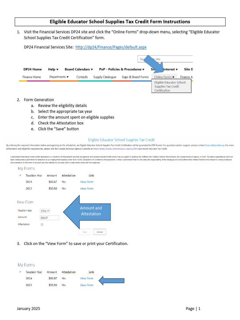 Eligible Educator School Supplies Tax Credit Form Instructions (2024) | PDF