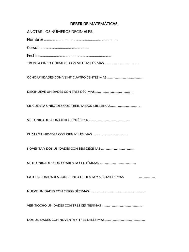 Tarea DE MATEMATICAS Segundo Grado | PDF