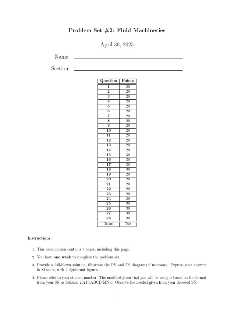 Problem Set 2 Fluid Machineries | PDF | Pump | Mechanical Engineering