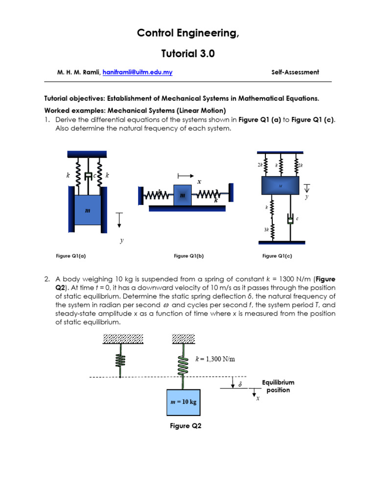 TUTORIAL - CHAPTER 3.0 Mathematical Modeling | PDF | Electric Motor ...