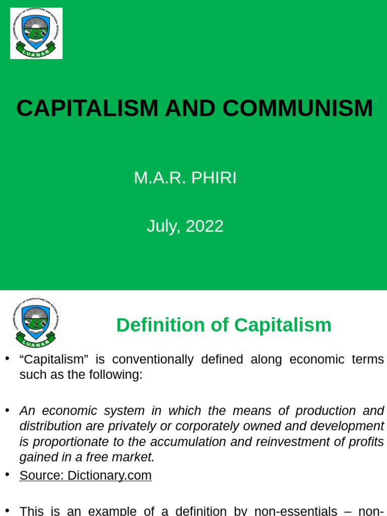 Capitalism & Communism | PDF | Capitalism | Communism
