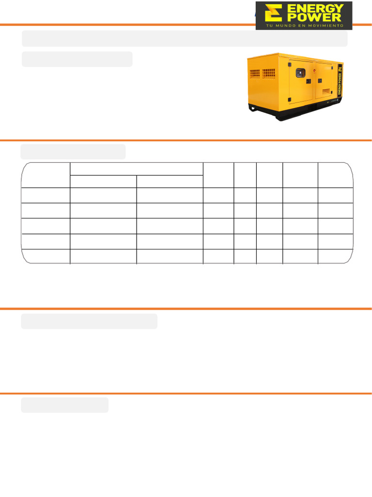Grupo Electrógeno MC-245I: Especificaciones y Características | PDF ...