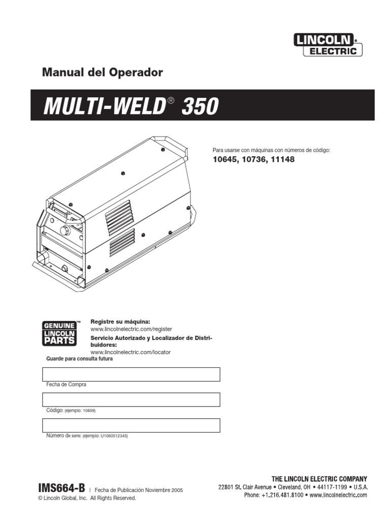 Manual de Seguridad para Multi-Weld 350 | PDF | Soldadura | Construcción
