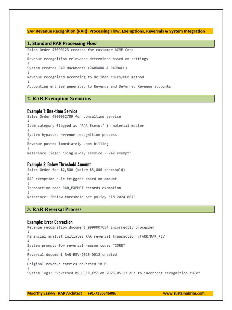 SAP RAR Process Flow and Exemptions | PDF | Revenue | Information ...