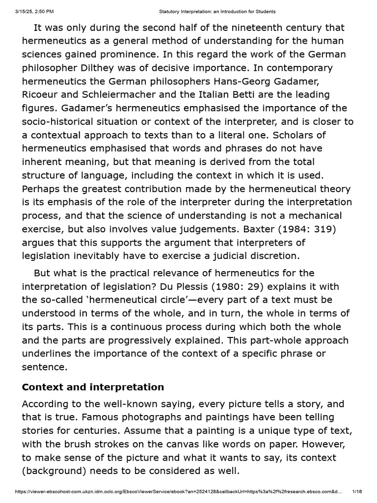 Statutory Interpretation - An Introduction For Students | PDF | Hermeneutics | Statutory ...