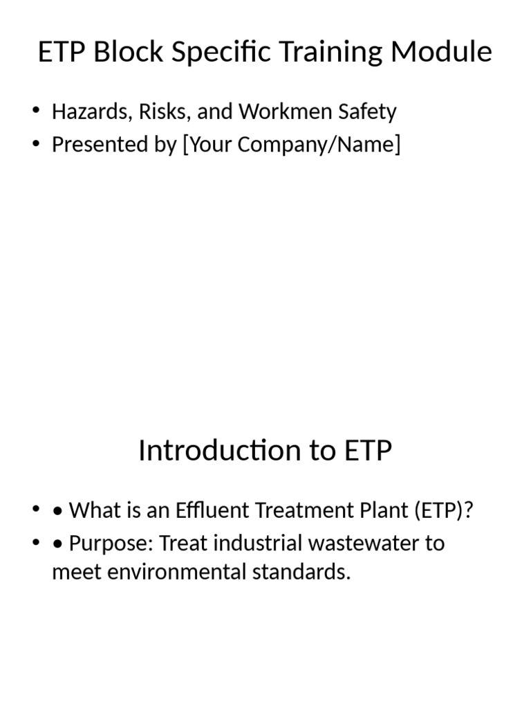 ETP Safety Training Module | PDF