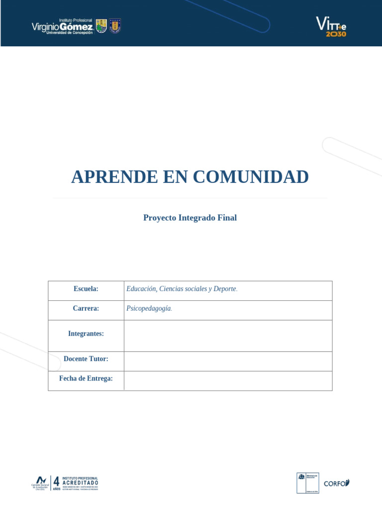 Formato Proyecto Integrado Final | PDF | Aplicación movil