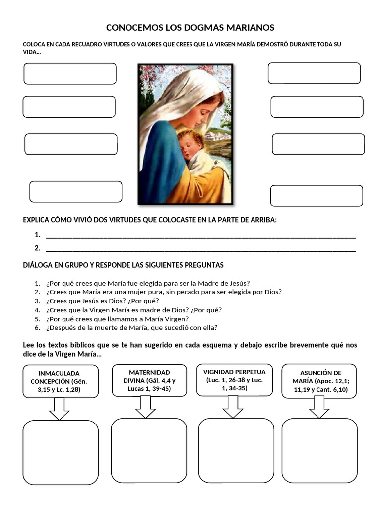 Conocemos Los Dogmas Marianos | PDF | María, madre de Jesús | Teología ...