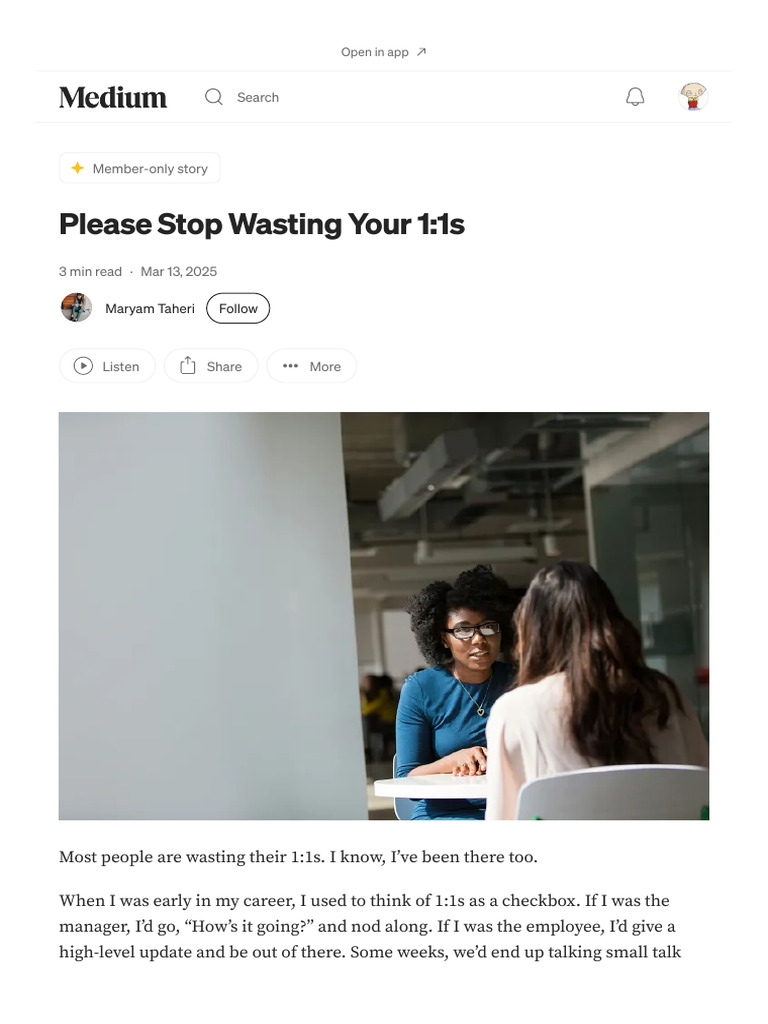 Please Stop Wasting Your 1 - 1s. Most People Are Wasting Their 1 - 1s ...