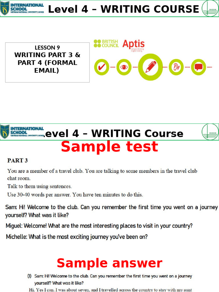 Level 4 Writing Course: Formal Emails | PDF
