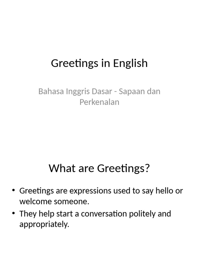 Greetings Presentation | PDF
