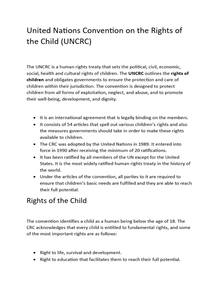 Convention On Child Rights | PDF | Convention On The Rights Of The ...