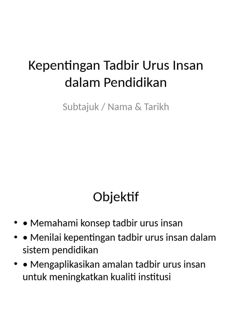 Kepentingan Tadbir Urus Insan Pendidikan | PDF