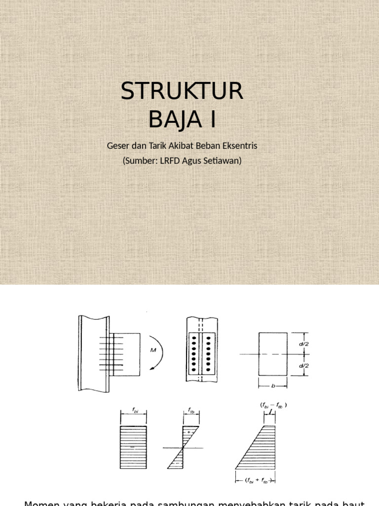 STRUKTUR BAJA I Geser Dan Tarik Akibat Beban Eksentris | PDF