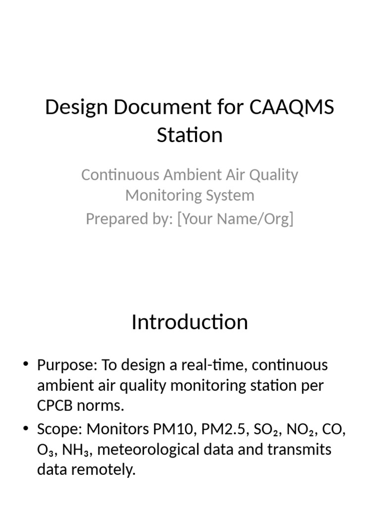 CAAQMS Station Design Document | PDF