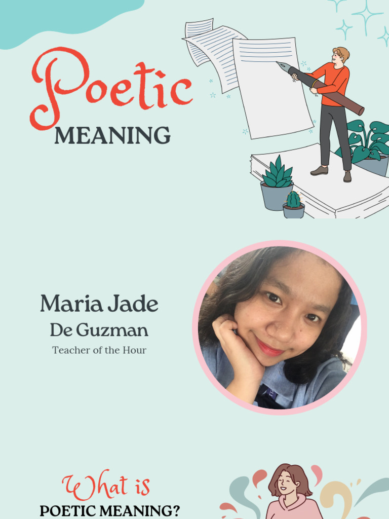 10th POETIC MEANING - DE GUZMAN | PDF | Poetry