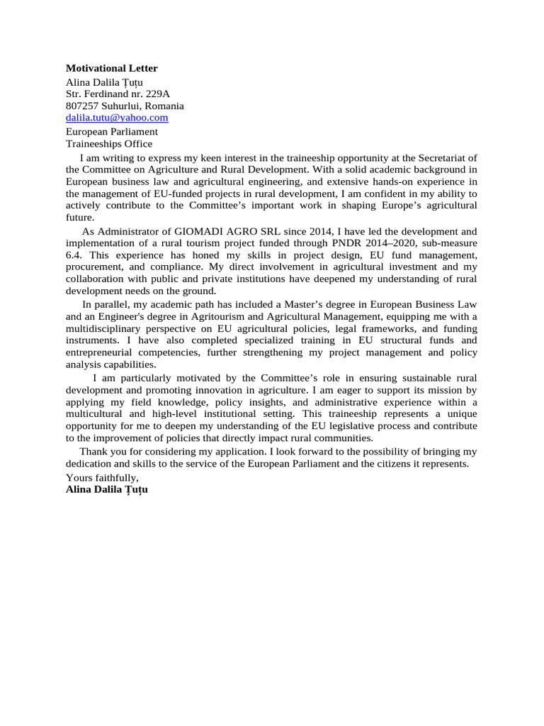Rural Cover Letter | PDF