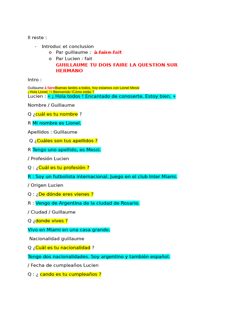 Copie de Sauvegarde de Tache Final D'espagnol | PDF