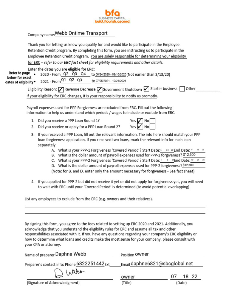 ERC Eligibility Form _v2_ revised | PDF | Public Finance | Payments