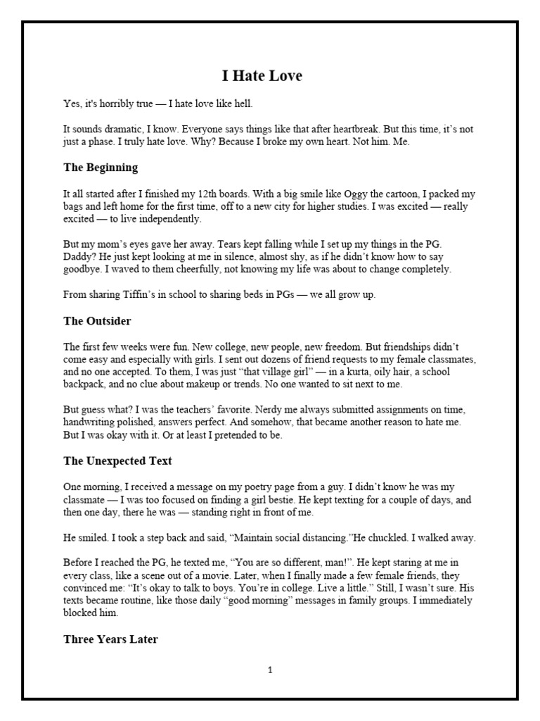 Experience Story Writing | PDF