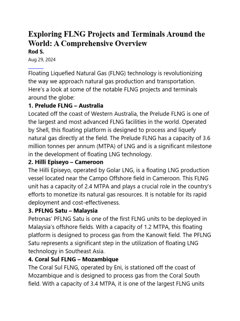 A7. Exploring FLNG Projects and Terminals Around The World | PDF | Hydrocarbons | Chemical ...