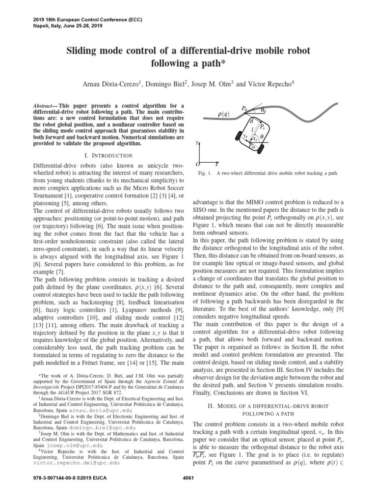2019 - Sliding Mode Control of A Differential-Drive Mobile Robot | PDF | Control Theory ...