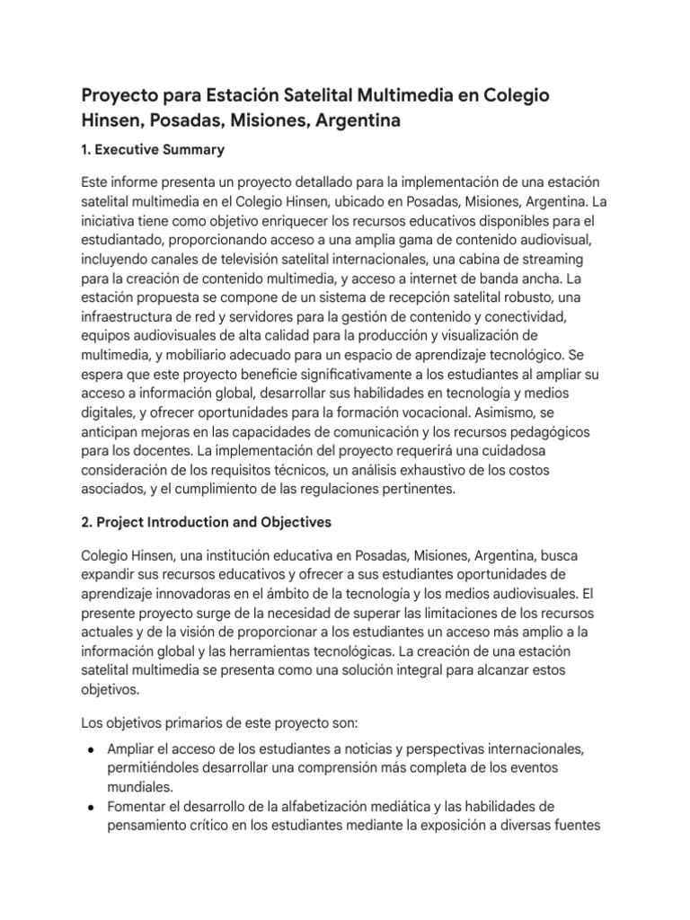 Estación Satelital Multimedia en Colegio Hinsen | PDF | Enseñando ...