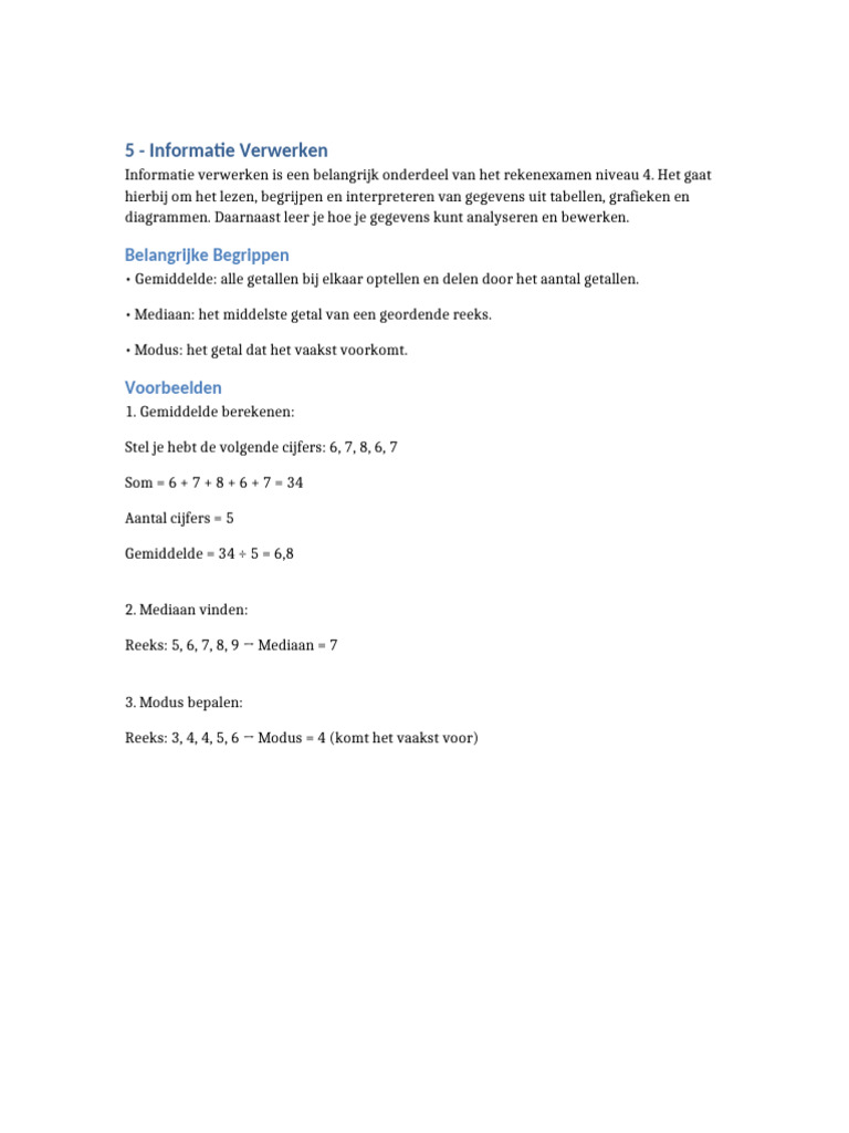 5 - Informatie Verwerken Uitgebreid | PDF