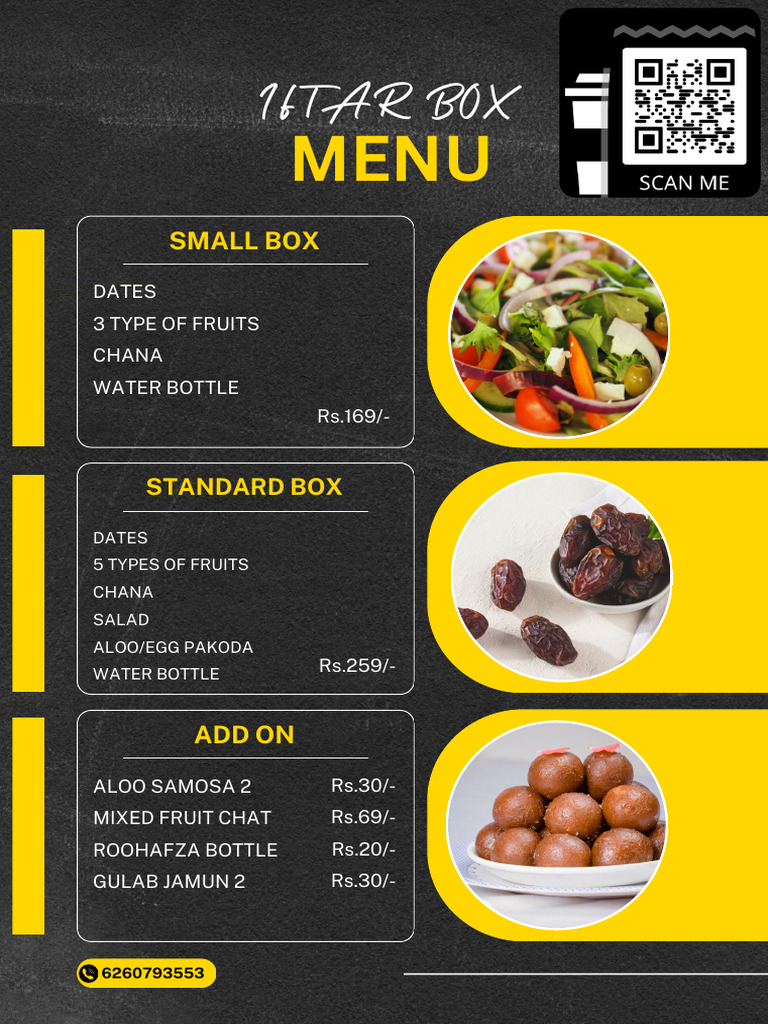 Yellow and Black Restaurant Food Menu | PDF